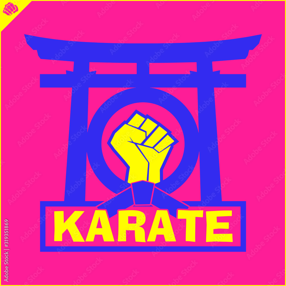 Karate emblem. Martial art creative colored simbol design. Vector, EPS ...