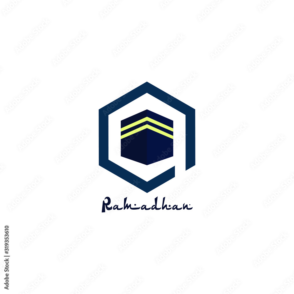 Kaaba logo design template. kaaba symbol icon for ramadan logo Stock ...