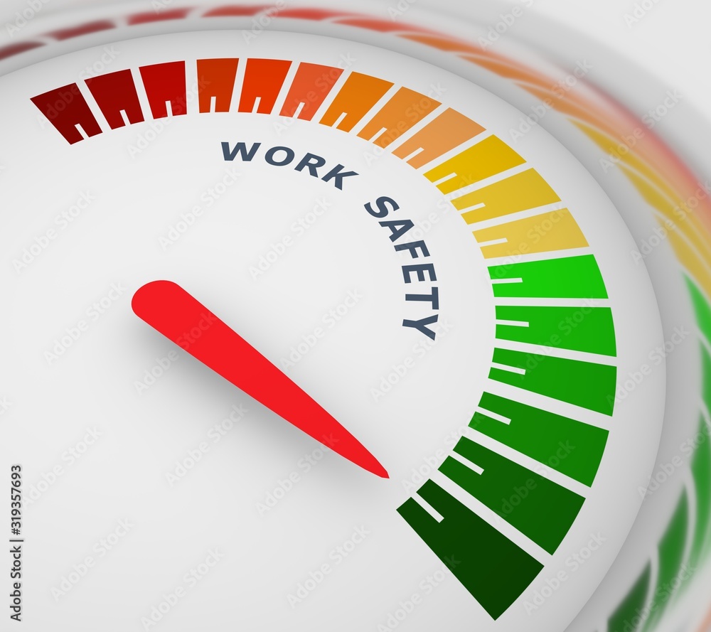 Work safety level scale with arrow. The measuring device icon. Sign ...