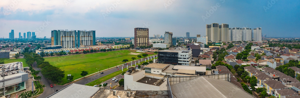 Tangerang, Indonesia - 6th June 2019: Aerial view of Gading Serpong ...