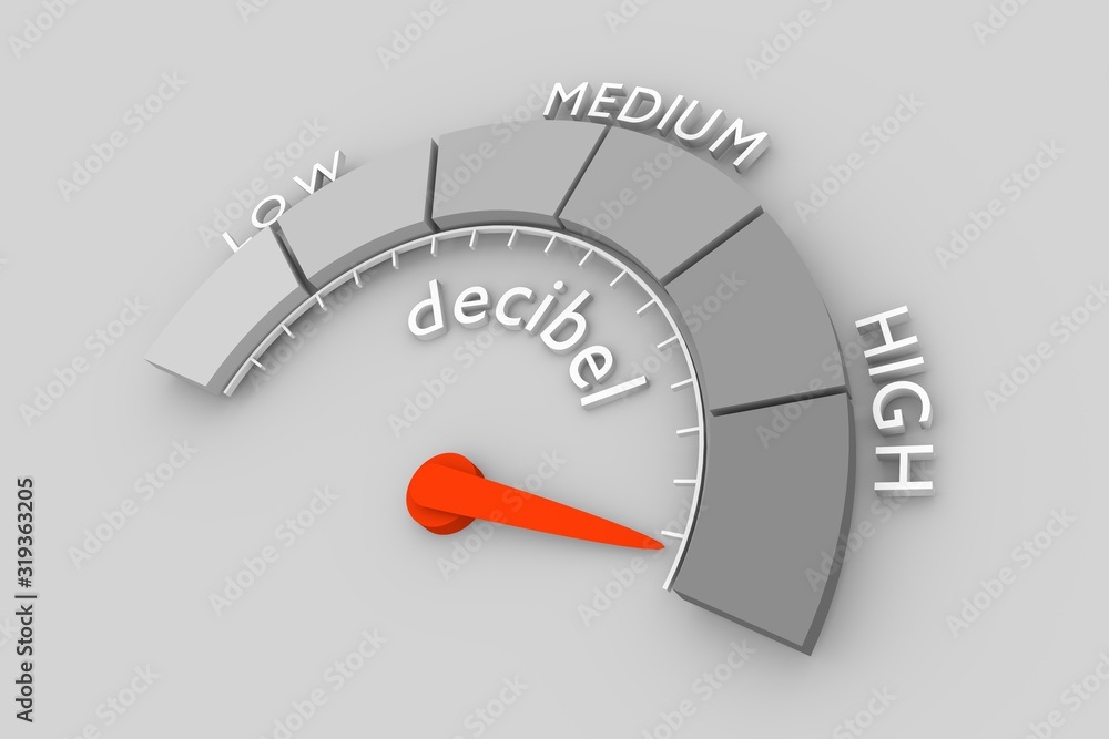 A device for measuring the sound intensity in decibels. Infographic ...