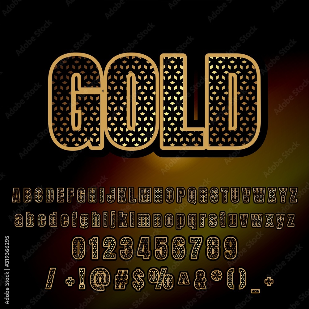 Vector display font design with line,alphabet, character set, typeface ...