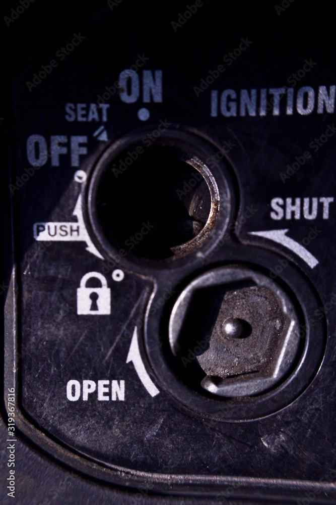 Key hole of scurity system by motor cycle Stock Photo | Adobe Stock