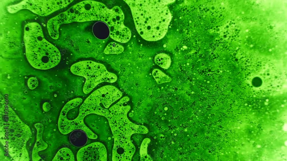 Fantastic structure of bubbles. Scientific experiment, chemical ...