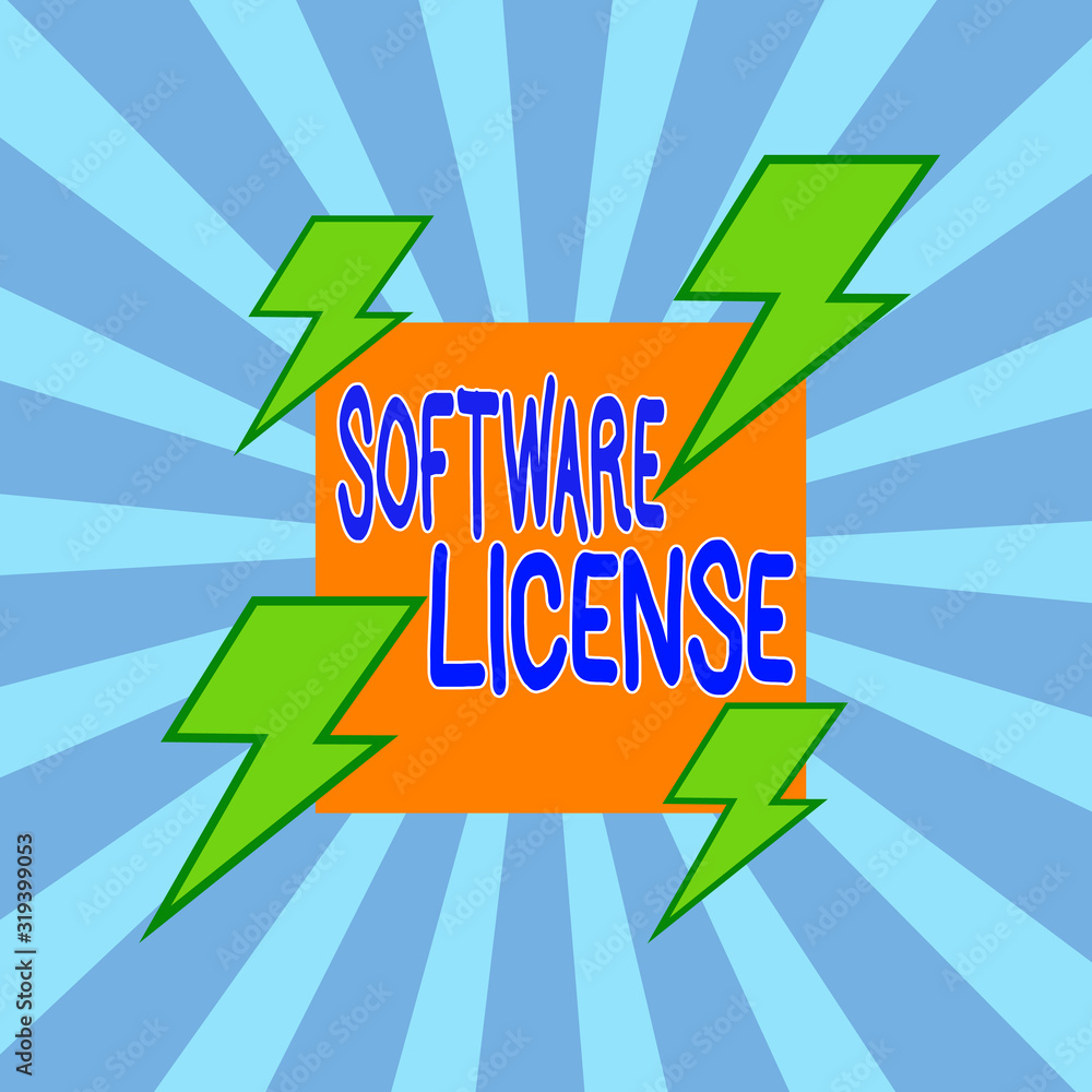 Text sign showing Software License. Business photo text legal ...