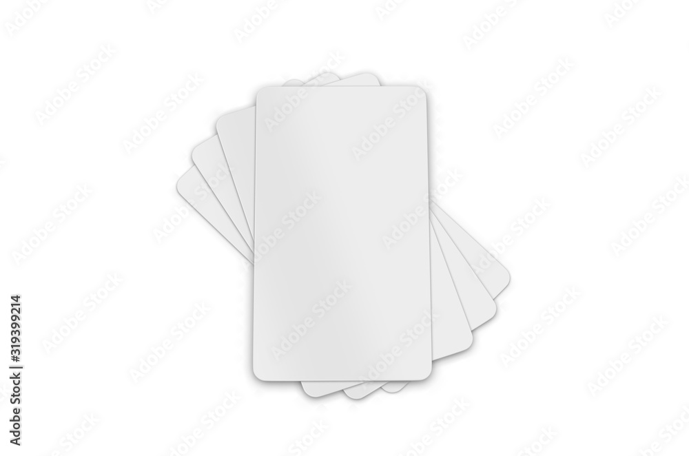 White blank rounded corner card for brochure, leaflet, gift card, flyer ...