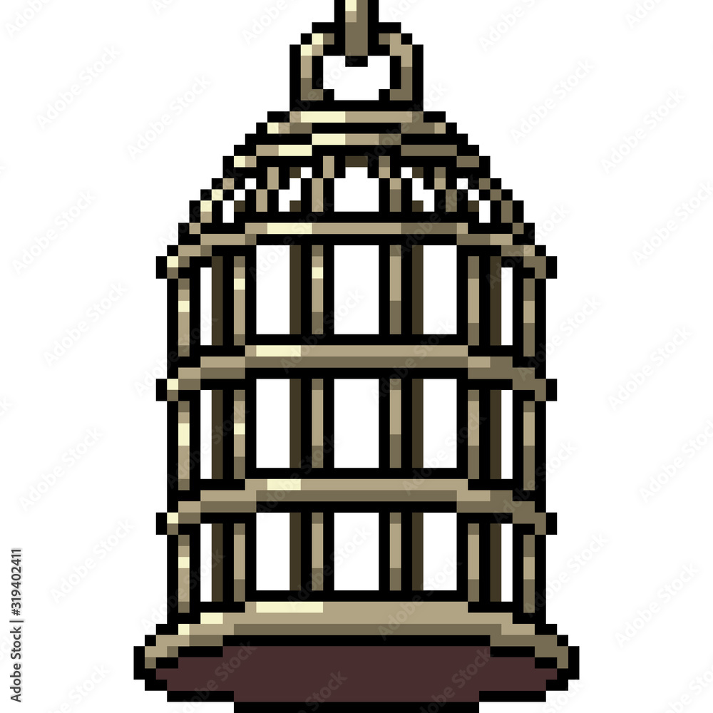 vector pixel art round cage Stock Vector | Adobe Stock