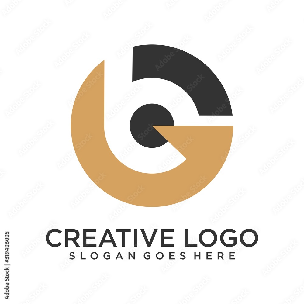 abstract initial letter G B logo design template Stock Vector | Adobe Stock