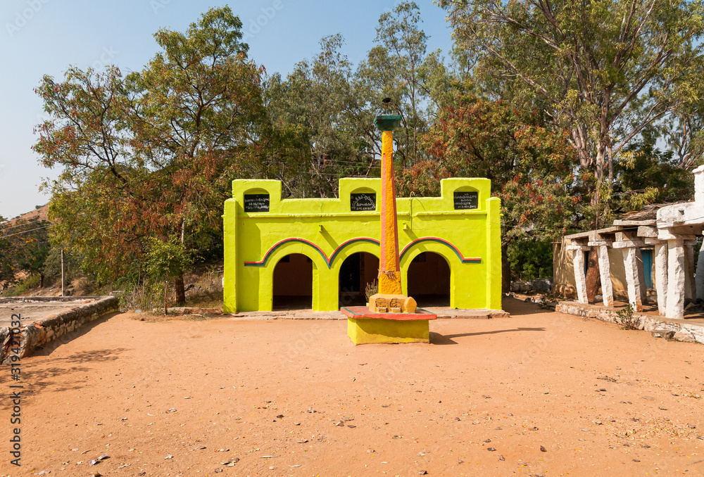 Ancient Sathya Sai Baba Temple in the outskirts of Puttaparthi, India ...