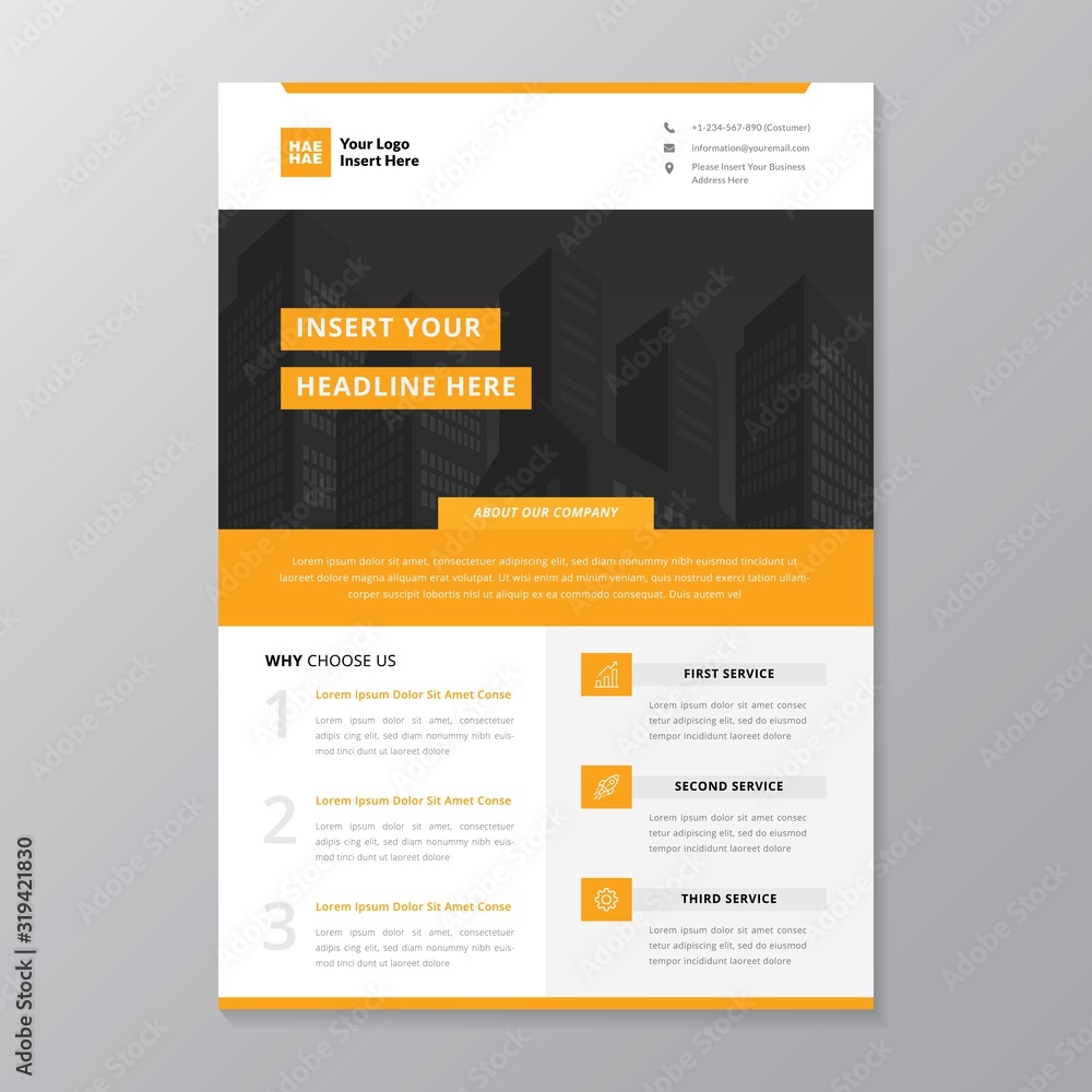 A4 modern elegant business template flayer poster pamphlet brochure ...