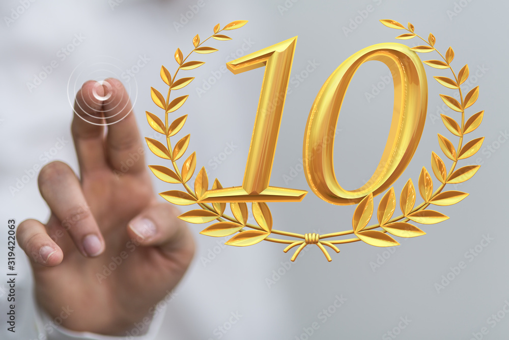 10 Anniversary 3d numbers. Poster template for Celebrating 10th ...