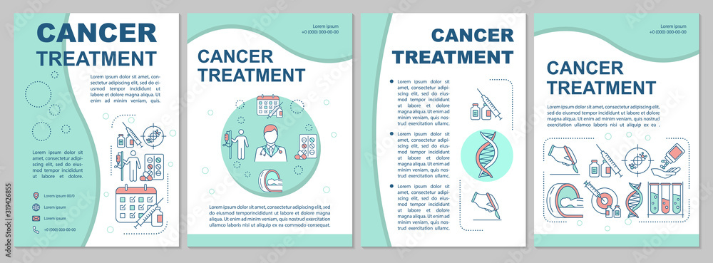 Cancer treatment brochure template. Chemotherapy. Oncology drug therapy ...