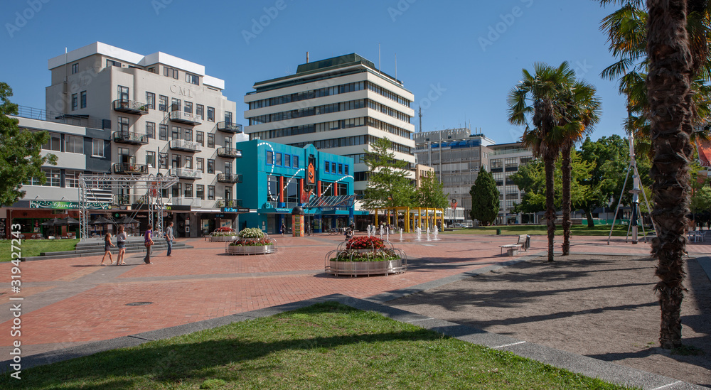 Hamilton New Zealand. Waikato region. Central place in the city centre ...