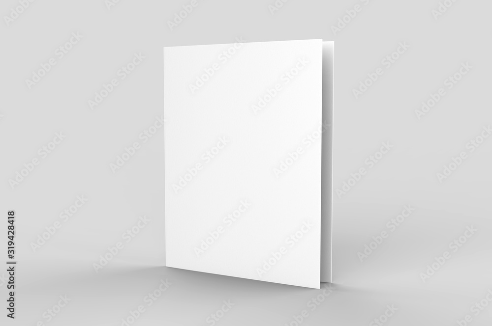 Blank bi fold card template, 3d render illustration. Stock Illustration ...