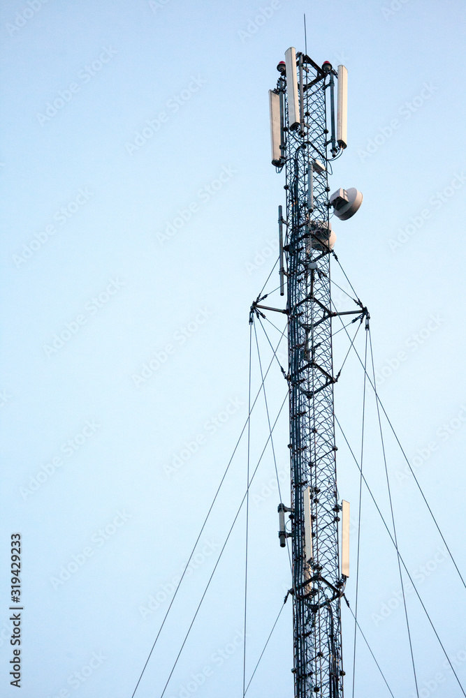 cell tower. top part. metal construction. cell tower. top part Stock ...
