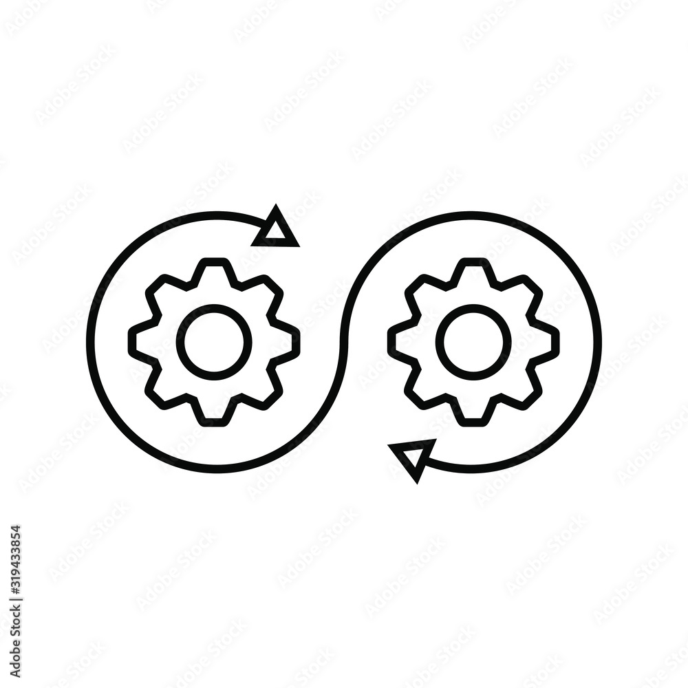 Development icon in transparent style. Devops vector illustration on ...
