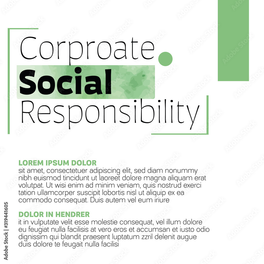 Corporate Social Responsibility. (CSR) concept with keywords and icons ...