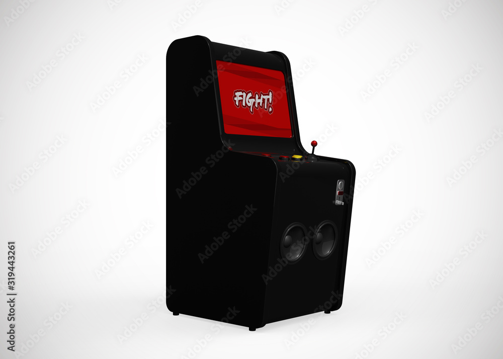 Arcade Machine Fight Screen Retro Gaming Style With Joystick and ...