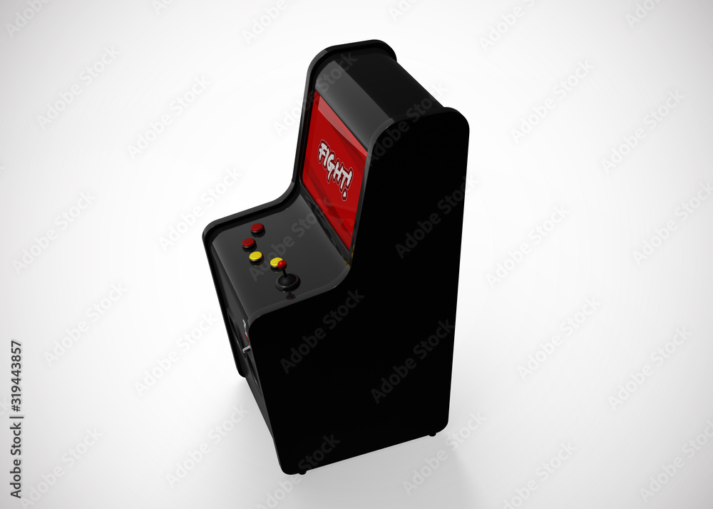 Arcade Machine Fight Screen Retro Gaming Style With Joystick and ...