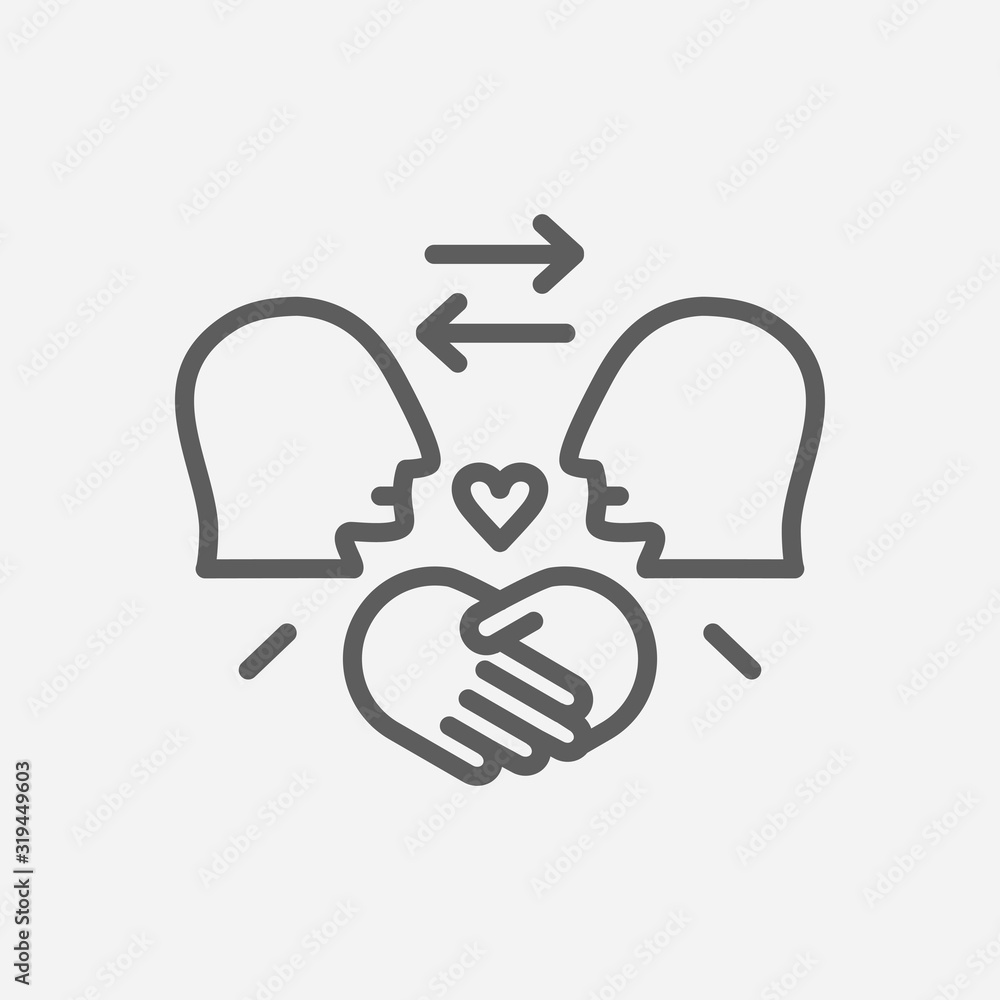 Empathy icon line symbol. Isolated vector illustration of icon sign ... Empathy icon line symbol. Isolated vector illustration of icon sign ...