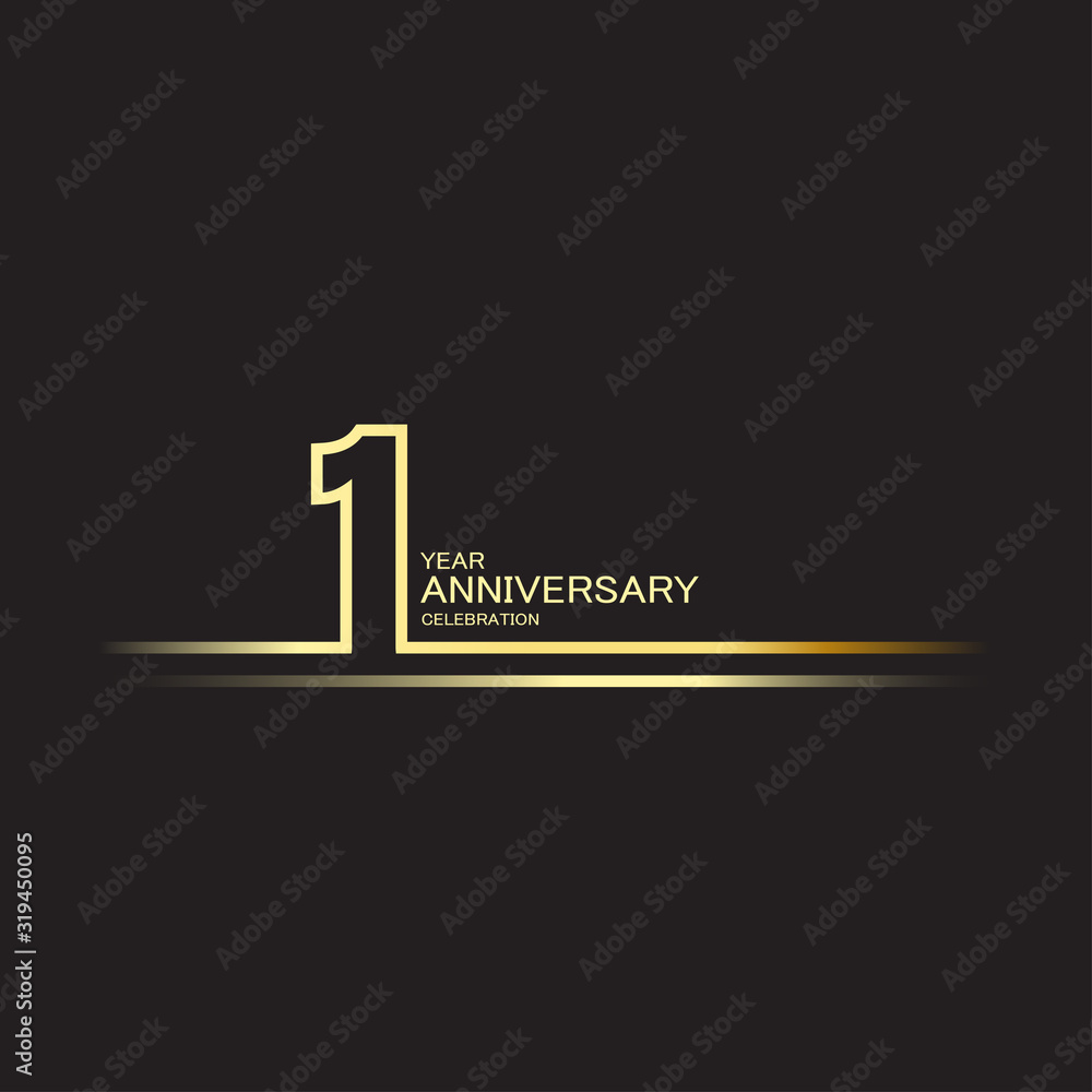 1 Year Anniversary Vector Template Design Illustration Stock Vector ...