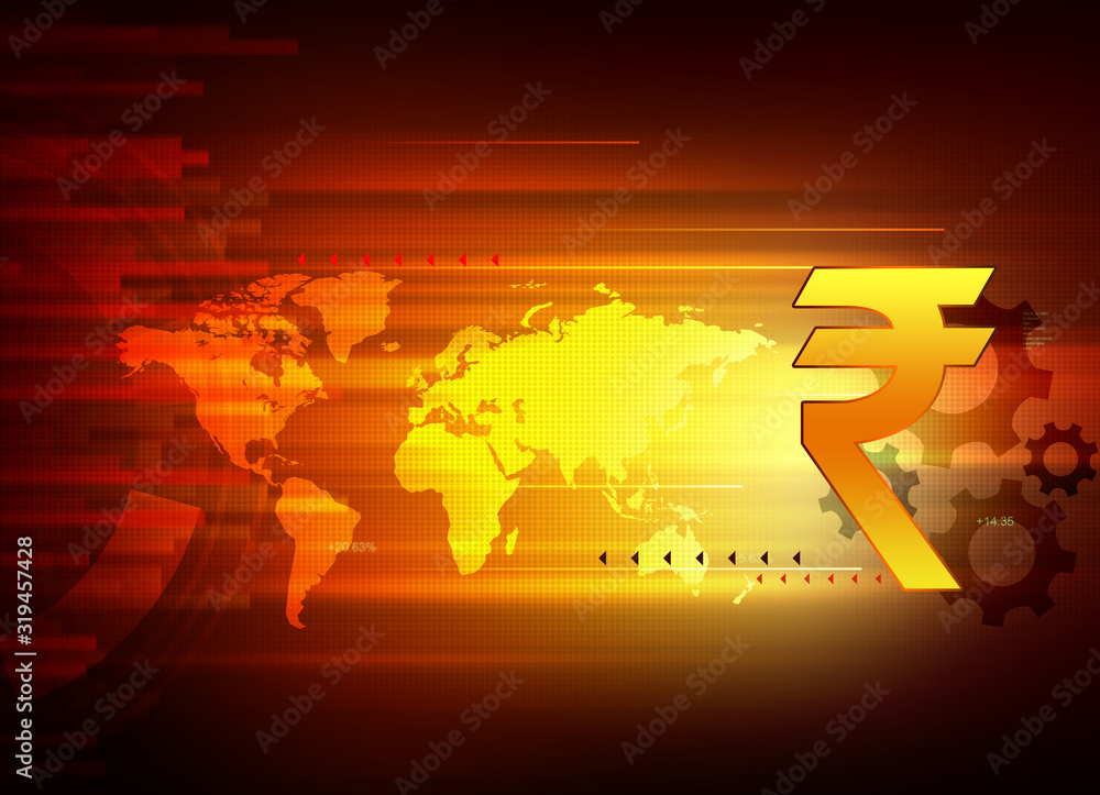 Indian Rupee Background, Indian Stock market growth, Rupee currency ...