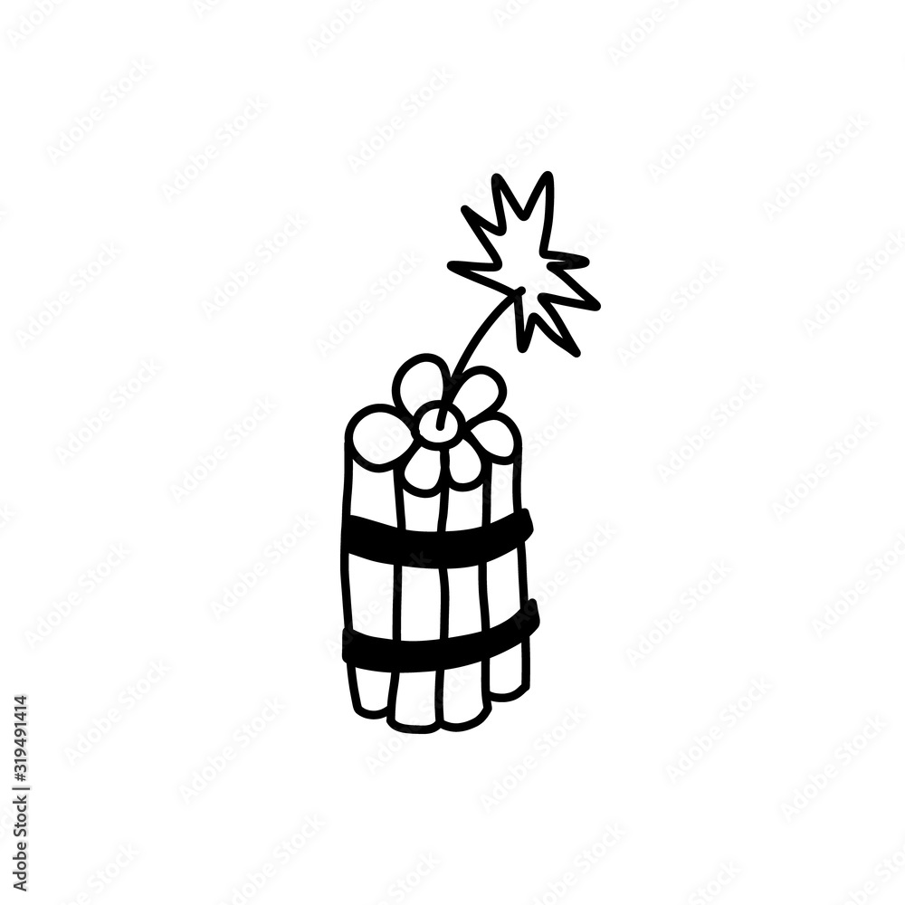 Informative banner sketch dynamite hand-drawn. Stock Vector | Adobe Stock Informative banner sketch dynamite hand-drawn. Stock Vector | Adobe Stock