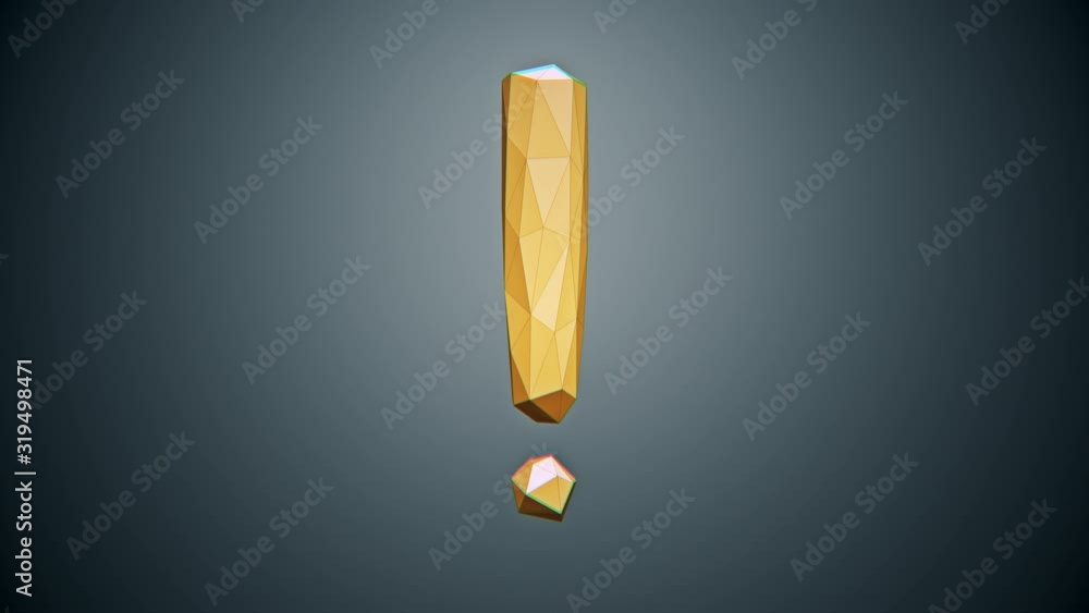 Exclamation mark sign. Wires paper animation design. UHD 3840x2160. 3d ...
