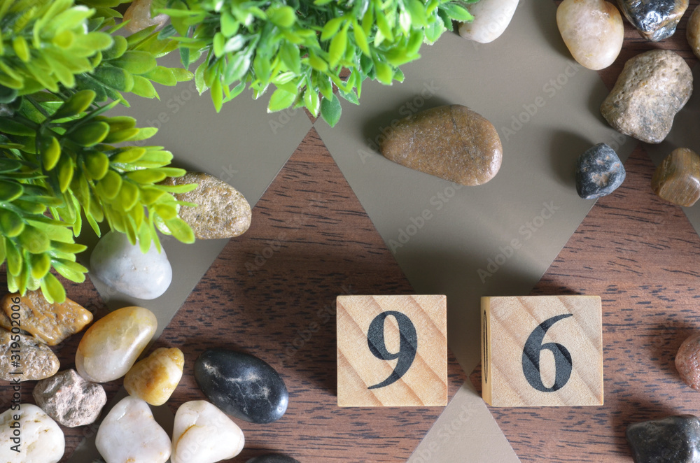 Number 96, Rating, Award, Design with number cube colorful stone in ...