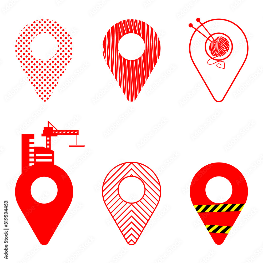 Geolocation icon pack. Set of Geolocation signs in different style for ...