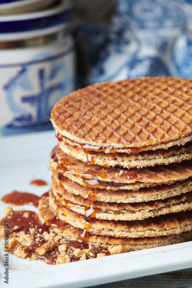 A stroopwafel (literally "syrup waffle") is a wafer cookie made from ...