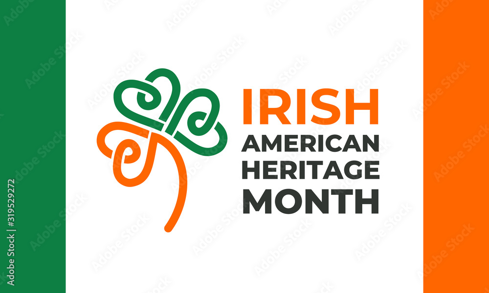 Irish-American Heritage Month vector illustration, colors Ireland flag ...