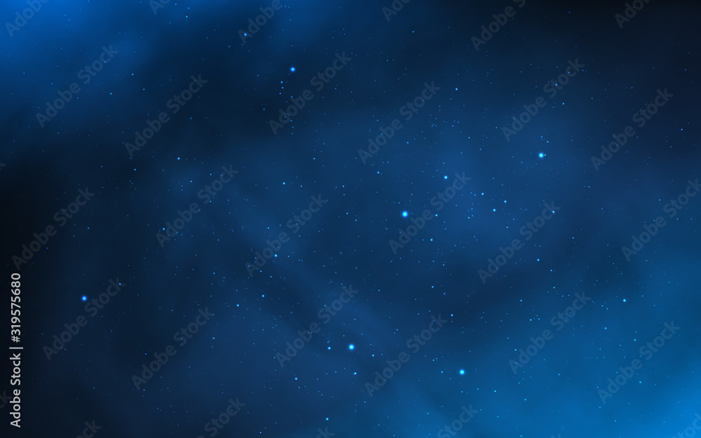 Space background. Blue galaxy with shining stars. Realistic milky way ...