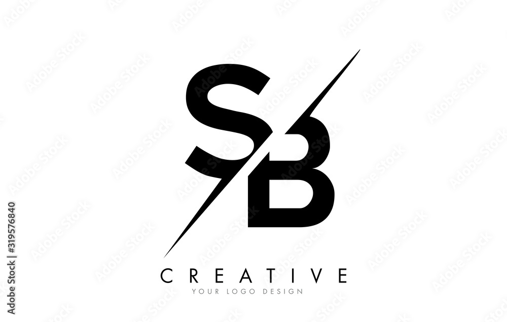 SB S B Letter Logo Design with a Creative Cut. Stock Vector | Adobe Stock