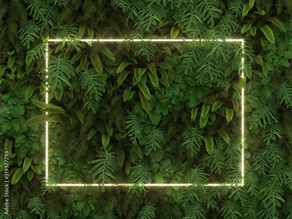 Minimal nature concept. Creative layout made of tropical leaves with ...