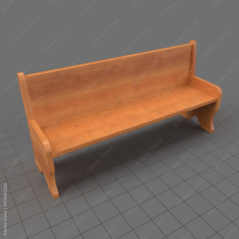 Church bench Stock 3D asset | Adobe Stock