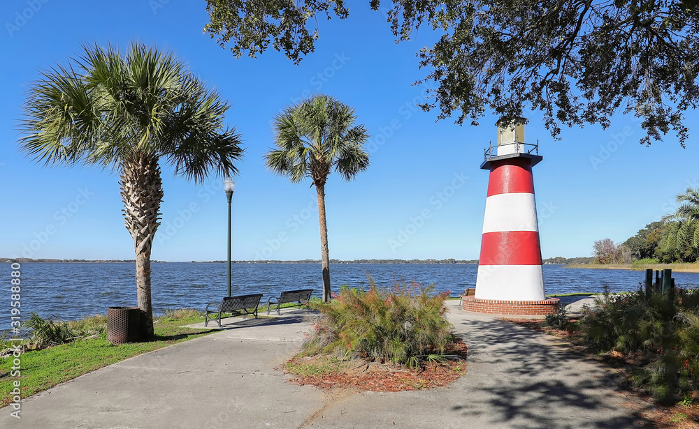 Mount Dora Lighthouse located at the Port of Mount Dora in Grantham ...