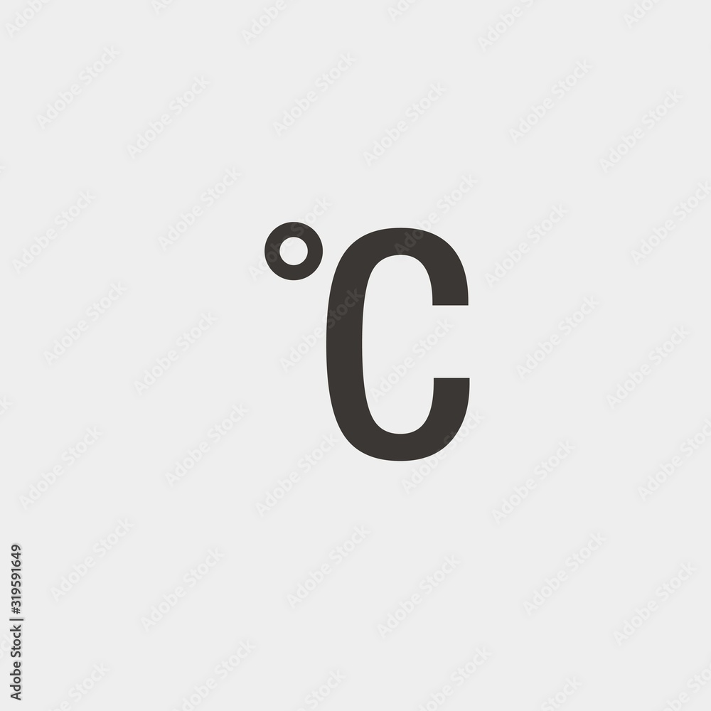 degrees celsius icon vector illustration symbol for website and graphic ...