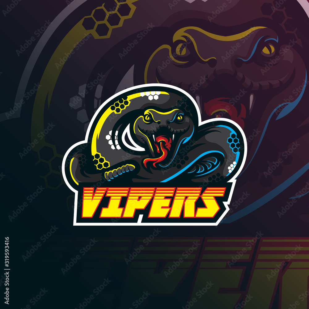 vipers mascot logo design vector with modern illustration concept style ...