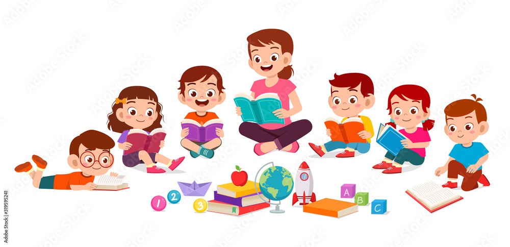 A Girl Studying Clipart For Kids