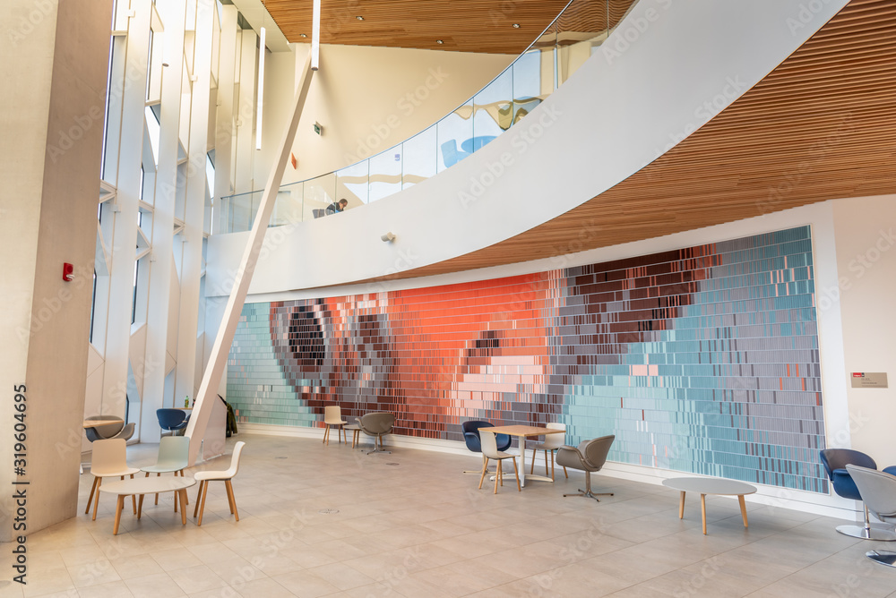 Calgary, Alberta - December 15, 2018: Interior of Calgary`s Central ...