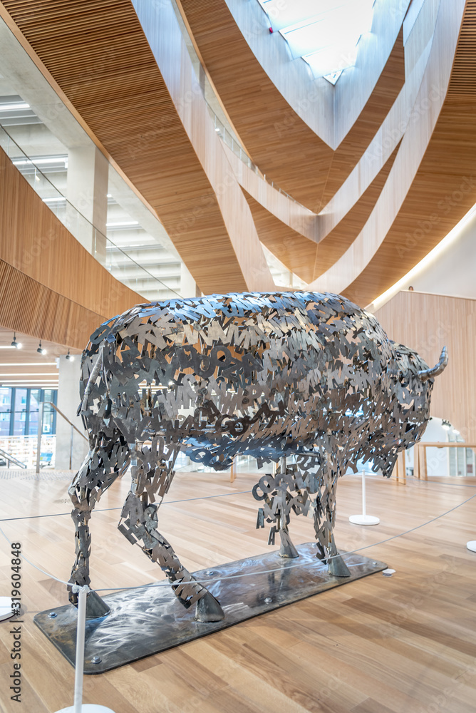 Calgary, Alberta - December 15, 2018: Interior of Calgary`s Central ...