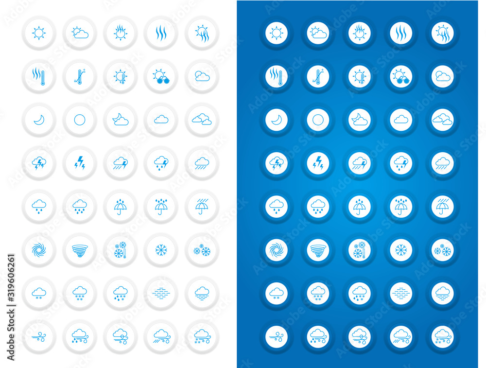 Weather Icon Set.Icons that can use extrude effects on various ...