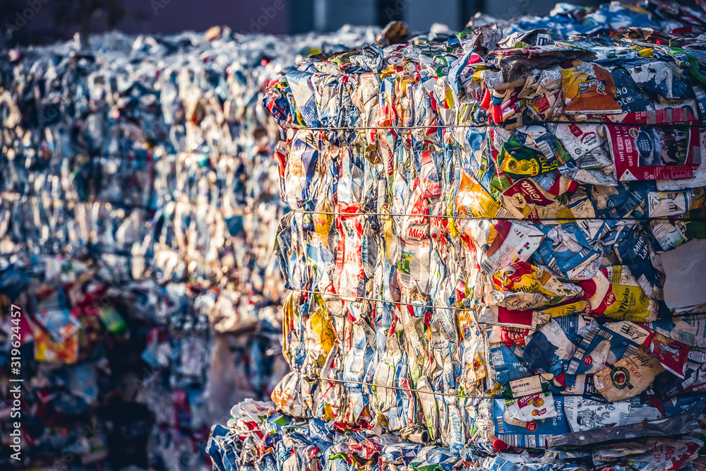 Recycling and storage of waste for further disposal, trash sorting ...