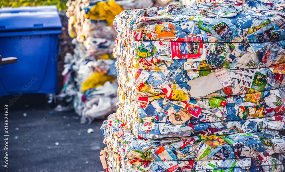 Recycling and storage of waste for further disposal, trash sorting ...