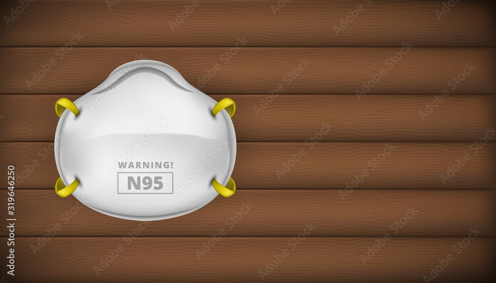 n95 face mask protection safety for Coronaviruses 3d realistic vector ...