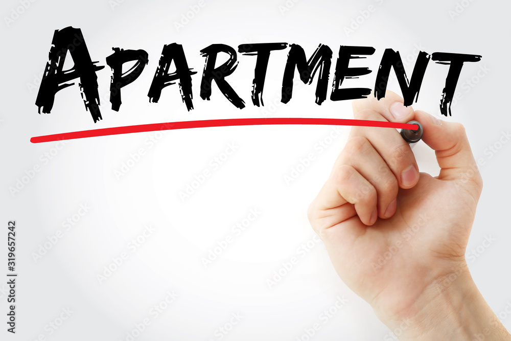 Apartment text with marker, concept background Stock Photo | Adobe Stock