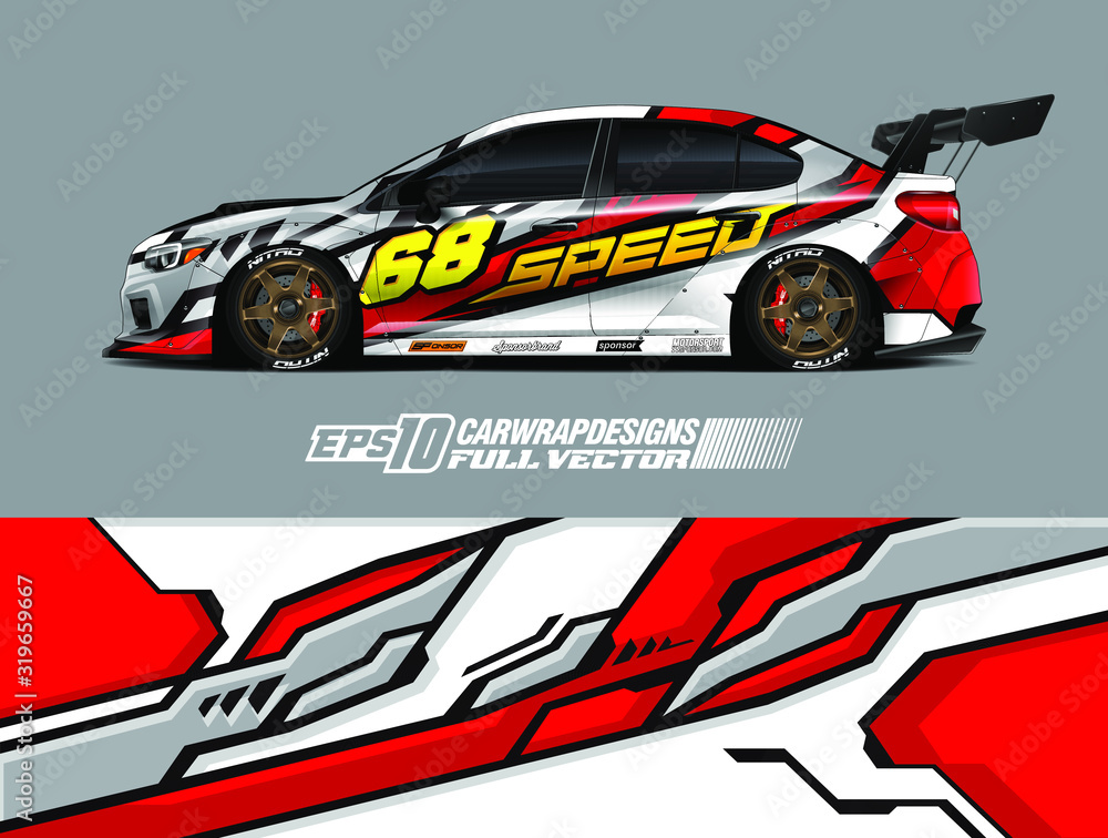 Vehicle graphic livery design vector. Graphic abstract stripe racing ...