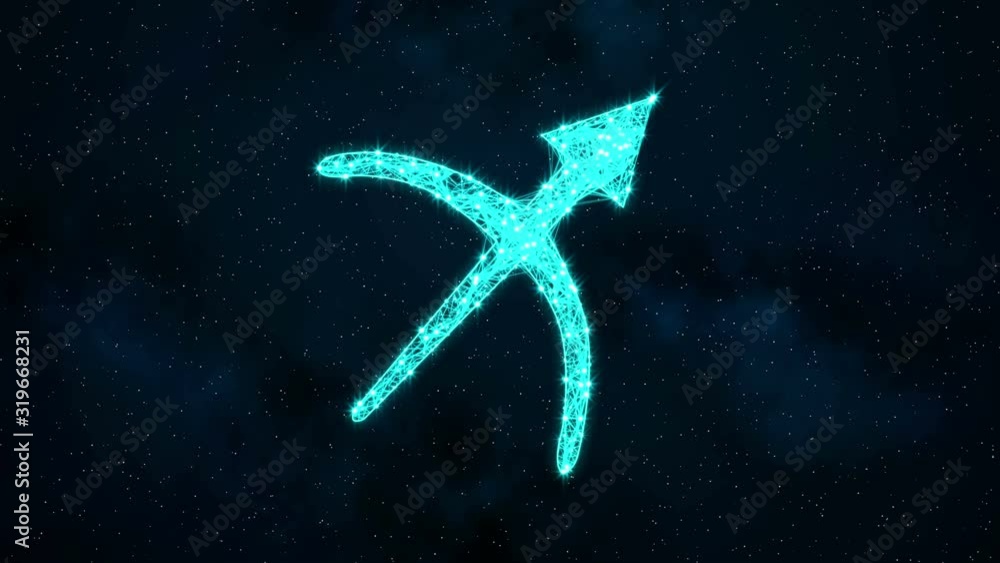 Sagittarius zodiac constellation icons signs with galaxy stars ...
