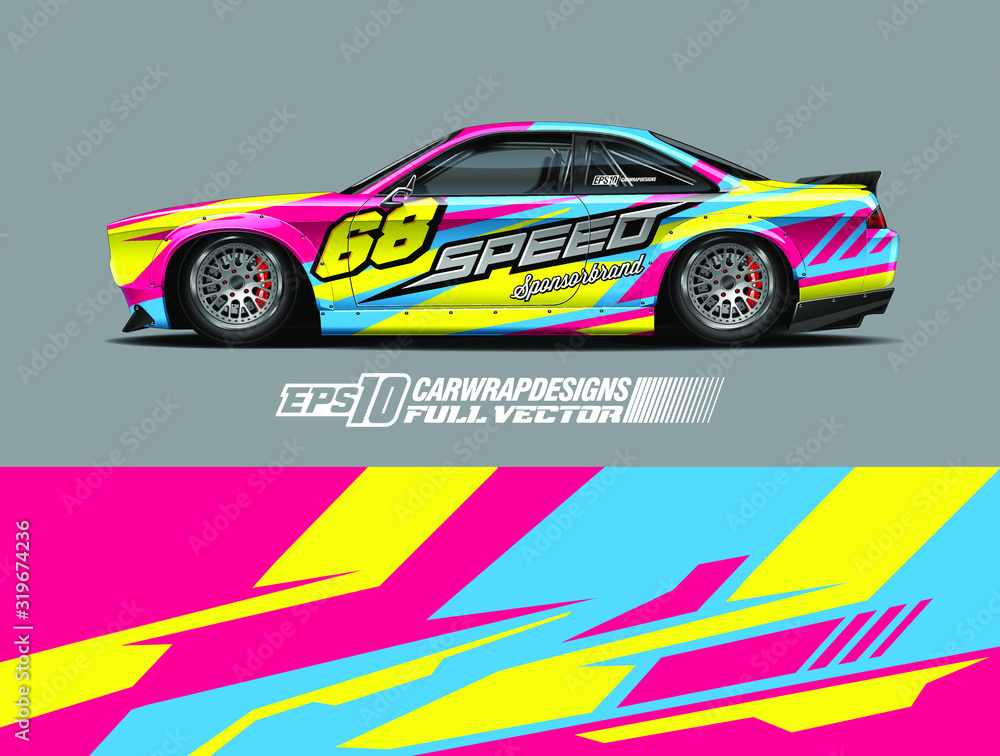 Vehicle graphic livery design vector. Graphic abstract stripe racing ...
